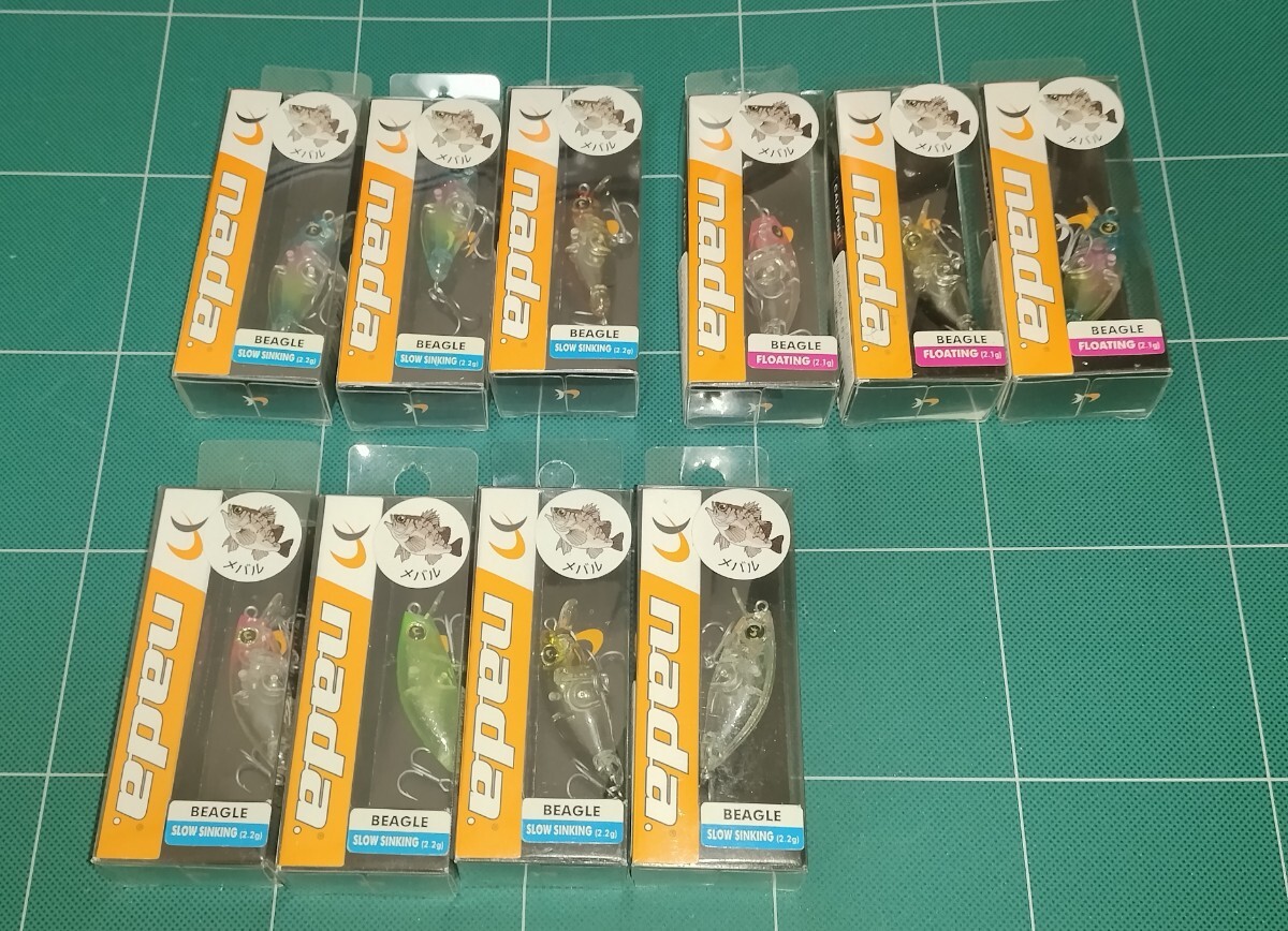 nada BEAGLE SLOW SINKING 2.2g 7個 FLOATING 2.1g 3個 全10点 メバル用スモールミノー ナダ ...