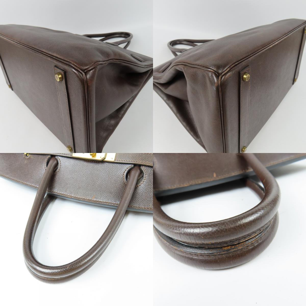 203477 1円スタート HERMES エルメス 中綺麗 バーキン40 G金具 ヴィンテージ ハンドバッグ クシュベル ダークブラウン Y ...