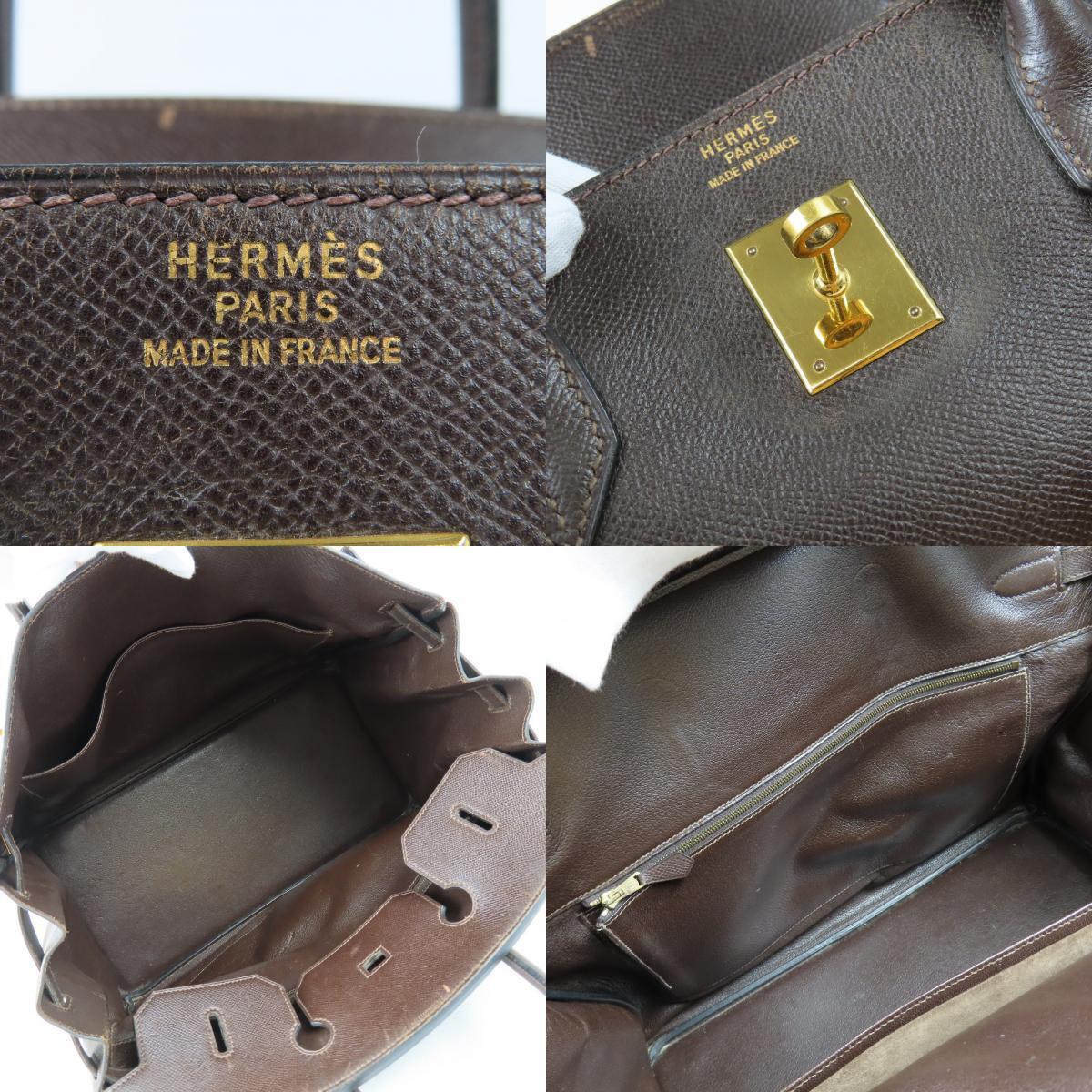 203477 1円スタート HERMES エルメス 中綺麗 バーキン40 G金具 ヴィンテージ ハンドバッグ クシュベル ダークブラウン Y ...