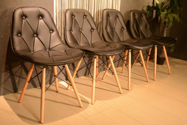 OS56-10デザイン チェアー4脚セット展示品アウトレット家具1円黒(ダイニングチェア)｜売買されたオークション情報、yahooの商品情報を ...