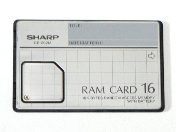SHARP ポケコン用メモリ CE-202M 16KB RAM CARD(ポケットコンピュータ)｜売買されたオークション情報、yahooの商品情報をアーカイブ公開 - オークファン ...