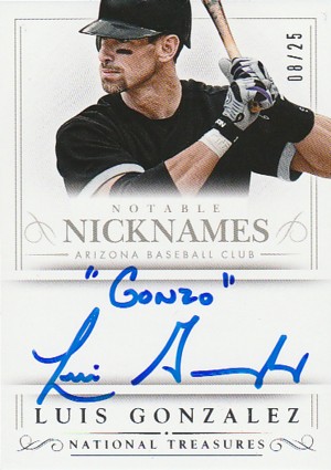 2014 NOTABLE NICKNAMES Luis Gonzalez Auto #/25 GONZO(Donruss)｜売買された ...