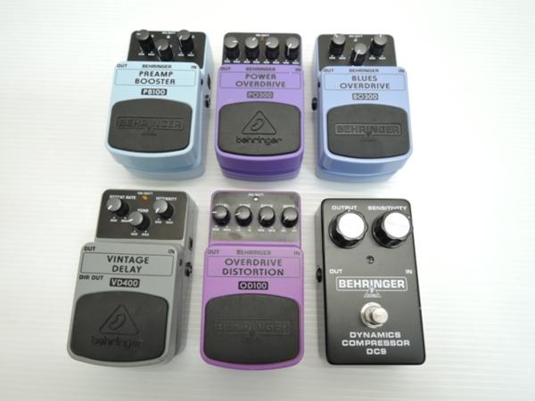 BEHRINGER 6台 オーバードライブ ブースター ディレイ OD100/PB100/VD400/BO300/DC9/PO300 ベリン ...