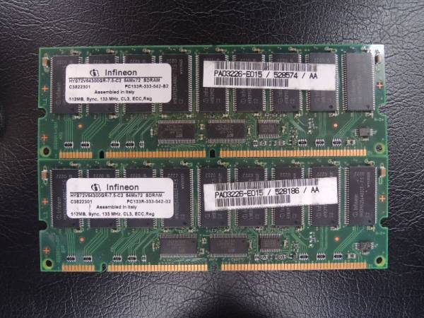 Infineon 512MB PC133 ECC REG 2枚 合計1GB 定形外郵便￥205可(サーバー)｜売買されたオークション情報 ...