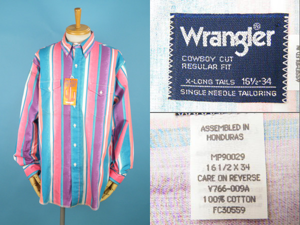 送料360円 タグ付 WRANGLER ラングラー 長袖 BDシャツ ストライプ Size 16 1/2 #22915 アメカジ(トップス)｜売買されたオークション情報、yahooの商品情報を ...