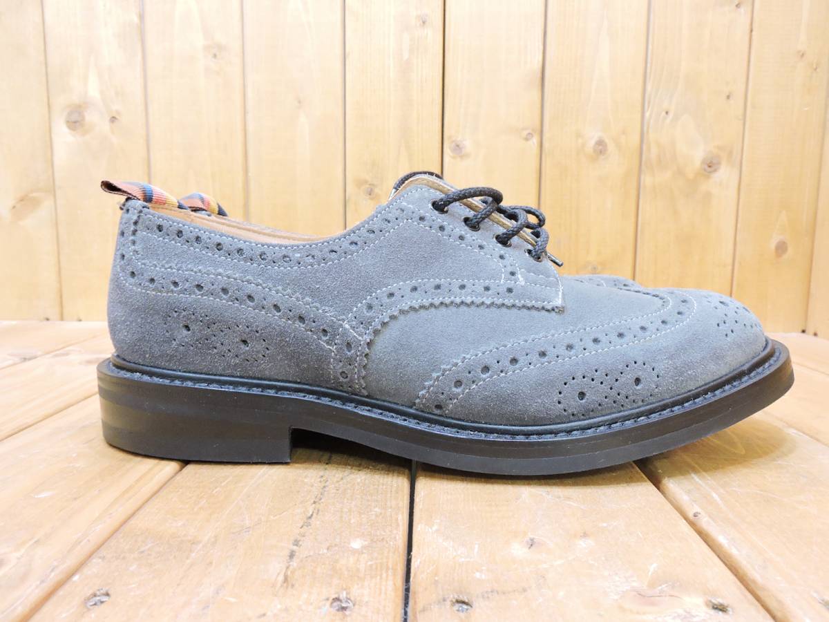 153A00379 トリッカーズ × ポールスミス ウィングチップ スウェード レザー シューズ Tricker's×Paul Smith ...