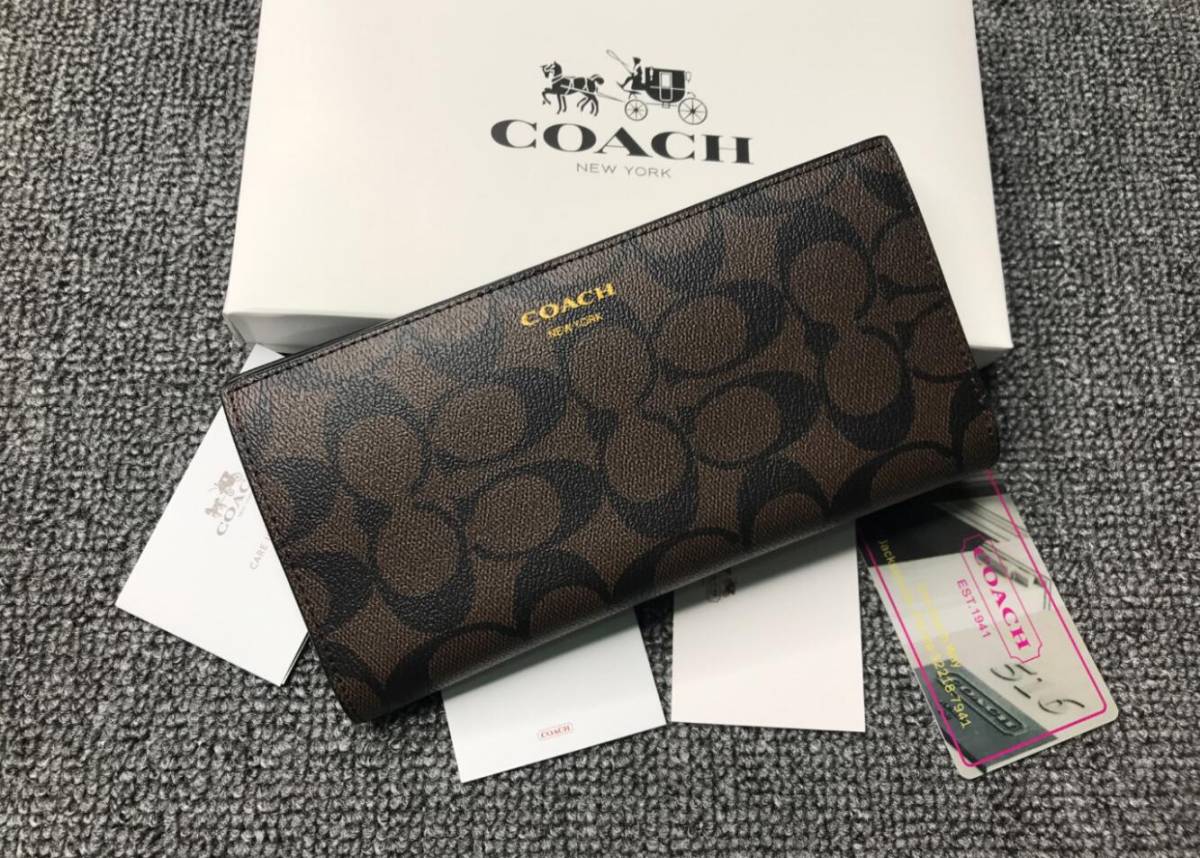 コーチ COACH 二つ折り長財布 74599 マホガニー×ブラウン メンズ アウトレット(男性用財布)｜売買されたオークション情報 ...