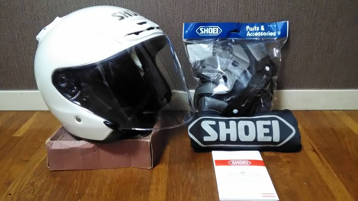 SHOEI ショウエイ J-フォース2 Jフォース2 J-Force Ⅱ パールホワイト ジェット ヘルメット XLサイズ 内装セット 保管品 ...