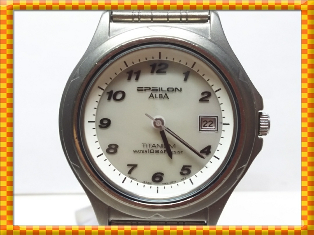 チタン製 セイコー アルバ ソーラー腕時計SEIKO ALBA SOLAR EPSILON TITANIUM V145-0880(アルバ ...