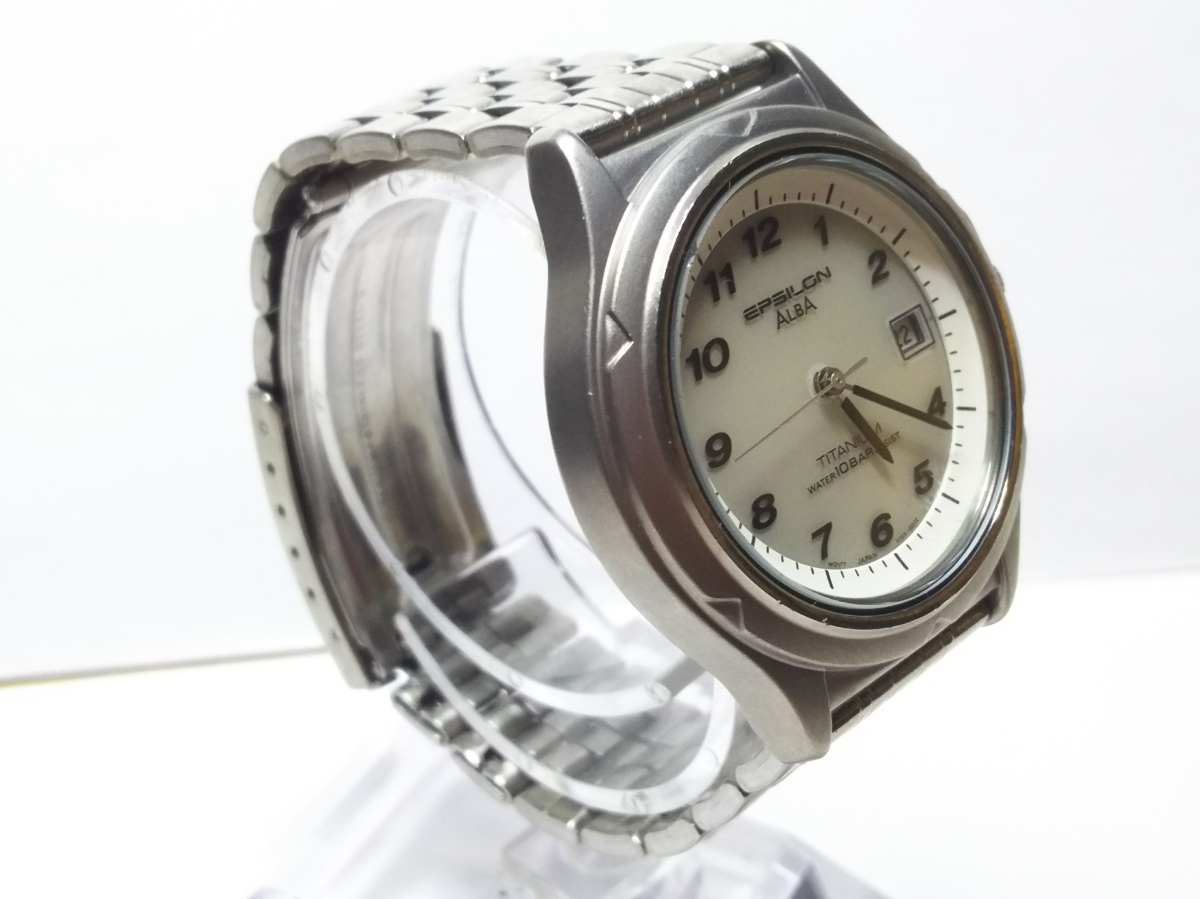チタン製 セイコー アルバ ソーラー腕時計SEIKO ALBA SOLAR EPSILON TITANIUM V145-0880(アルバ ...