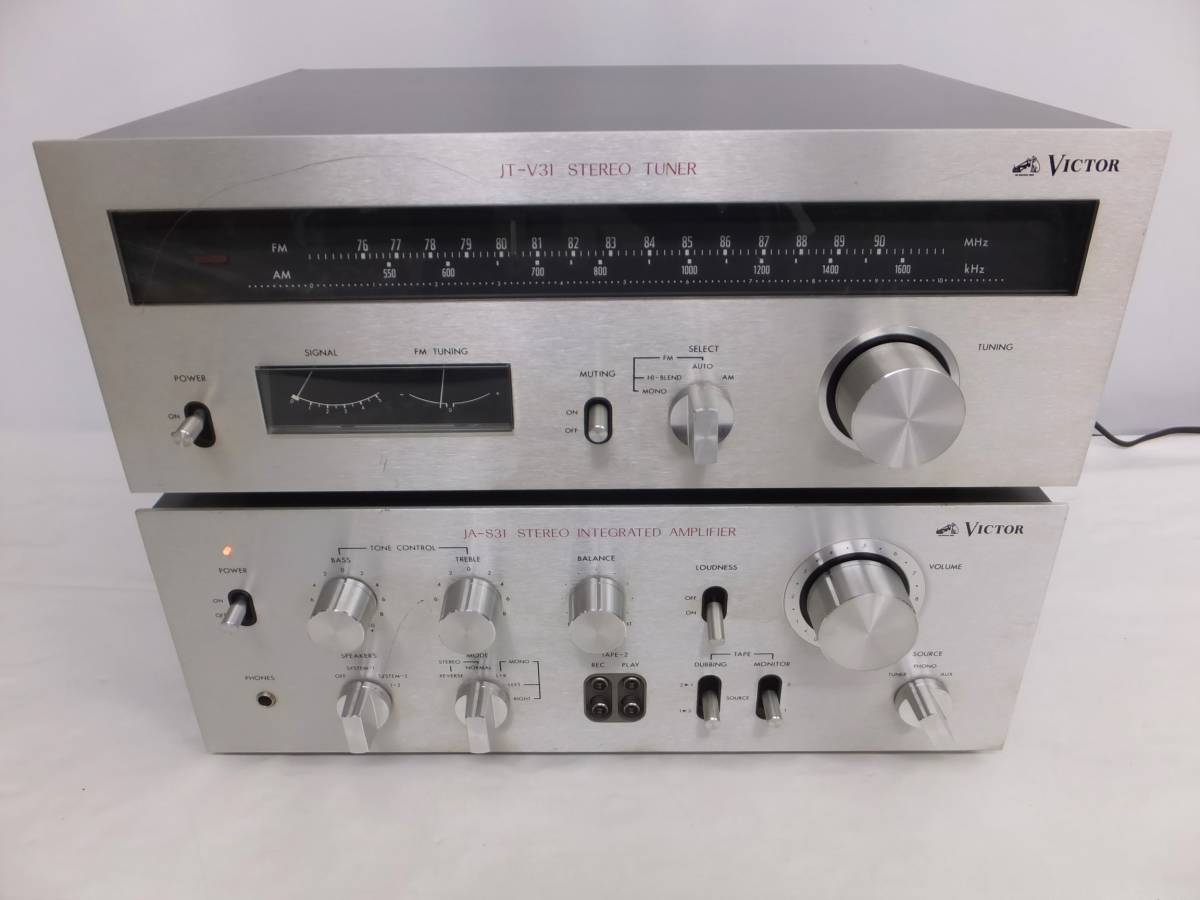 セット ビクター プリメインアンプ VICTOR MODEL JA-S31 + チューナー JT-V31 レトロ オーディオ M0818 ...