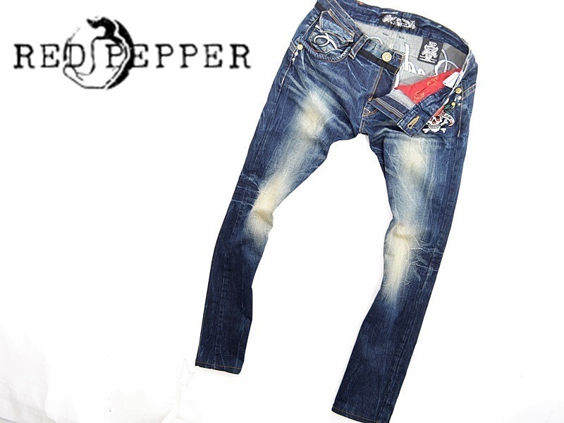 X34 良品 REDPEPPER レッドペッパー 刺繍 デニム パンツ ジーパン サイズ32(男性用)｜売買されたオークション情報、yahooの商品情報をアーカイブ公開 - オークファン ...