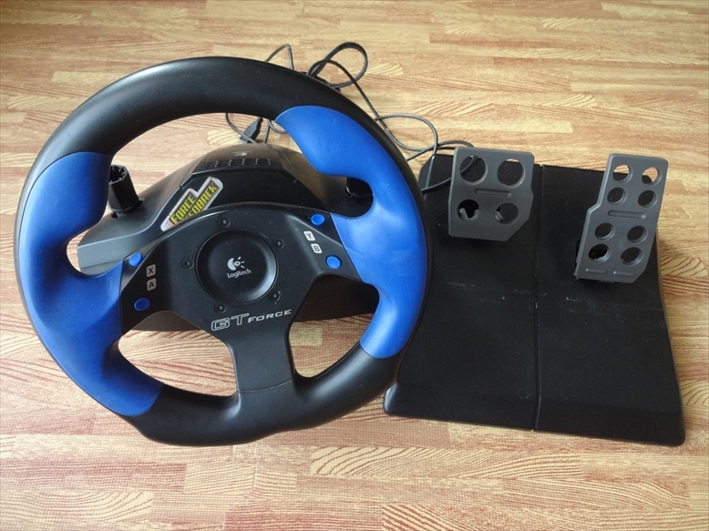 Logicool GT FORCE E-UD4 DRIVING FORCE PS2 プレイステーション プレステ ハンドル型コントローラー ...