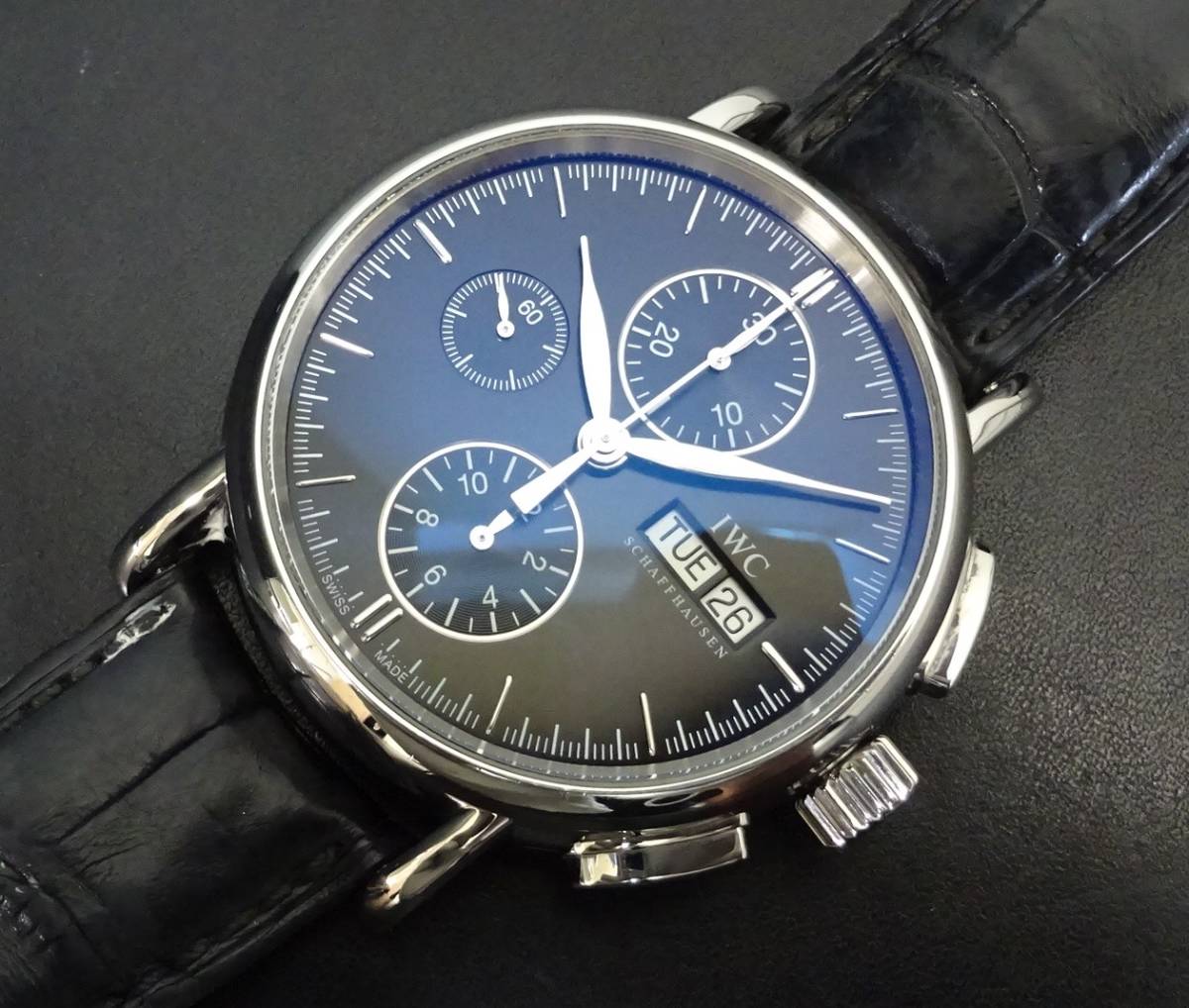 良品 IWC ポートフィノ クロノグラフ IW378303 黒文字盤 メンズサイズ 自動巻 純正バックル 本物(ポートフィノ)｜売買された ...