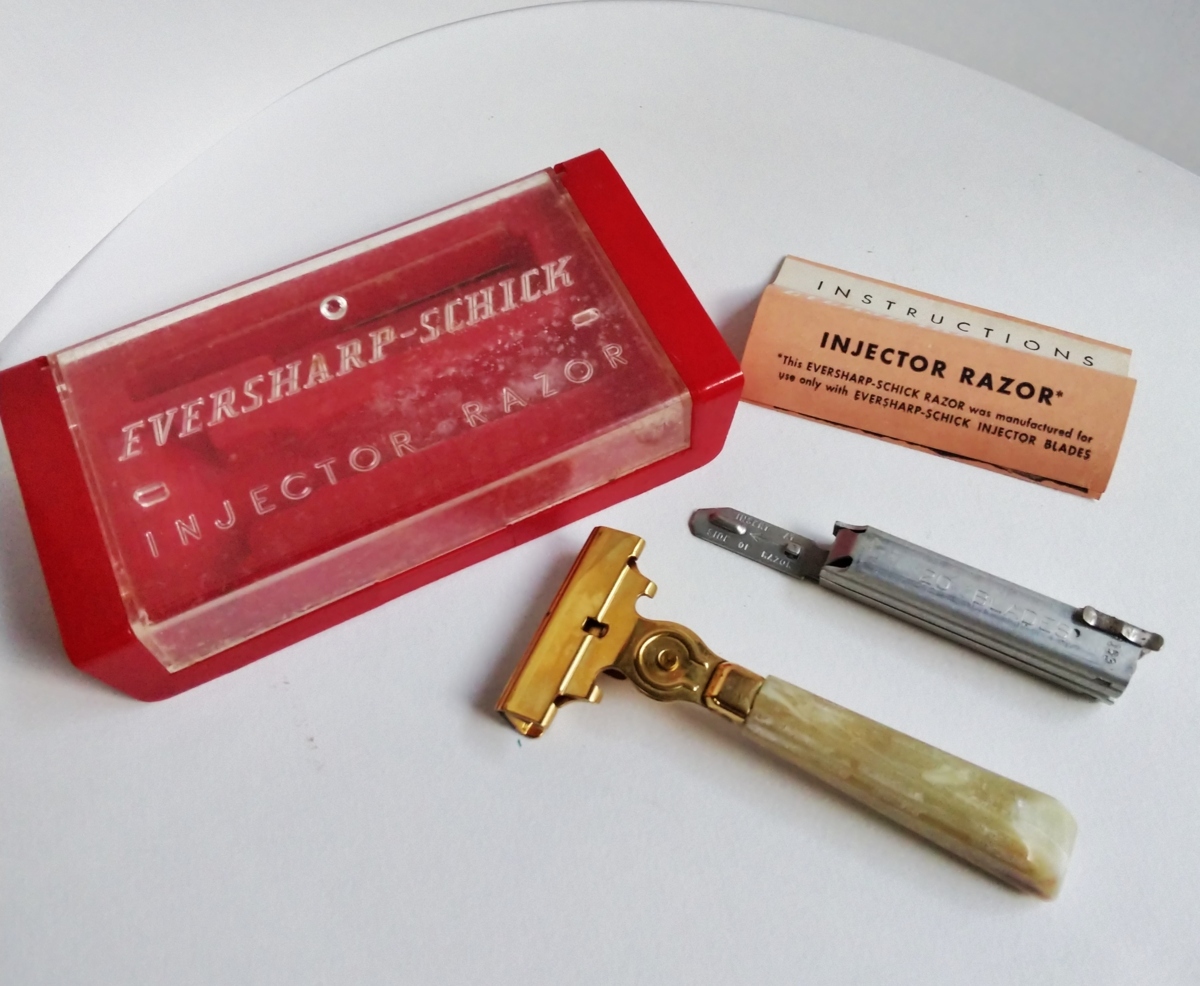 ケース付 ヴィンテージ カミソリ Eversharp Schick Injector Safety Razorシック インジェクター/アール ...