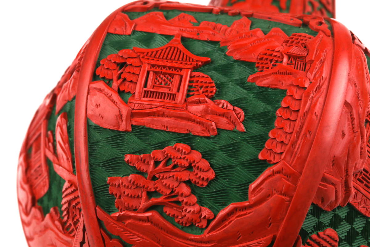 春 中国 堆朱細密彫 六角花瓶 内黒漆 堆緑花入 北京彫 M-82(漆芸)｜売買されたオークション情報、yahooの商品情報をアーカイブ公開 - オークファン（aucfan.com）