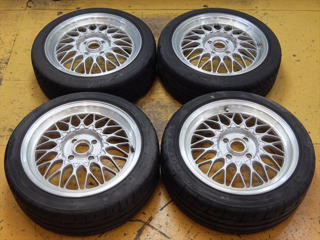 BBS RG 15インチ 6J+45 PCD100 4H 4本 タイヤ BS RE711/RE71R 165/50R15 軽自動車 センター ...
