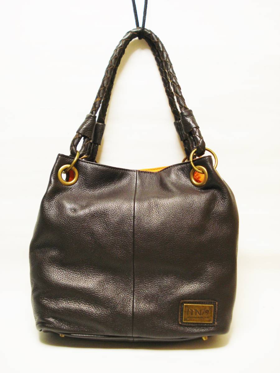 mn79 マドンナヌード Madonna Nudes 1979 柔らか 本革レザー ハンドバッグ ブラウンカラー/黒 トートバッグ so(牛革 ...