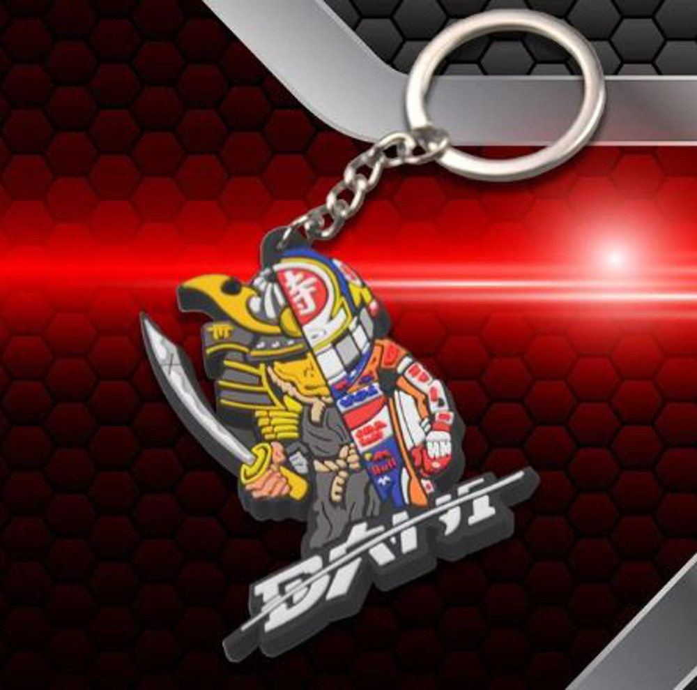 26 Dani Pedrosa SAMURAI ダニ ペドロサ 侍 サムライ ラバー キーホルダー キーリング Rubber keyRing ...