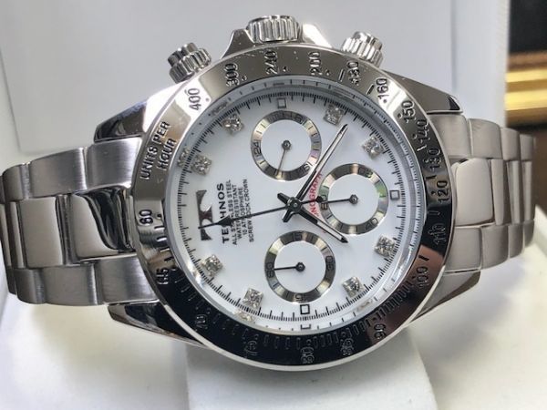 1円 ブランド technoss テクノス メンズ 腕時計 クォーツ ブランド ステン ホワイト シルバー クロノグラフ(テクノス)｜売買され ...