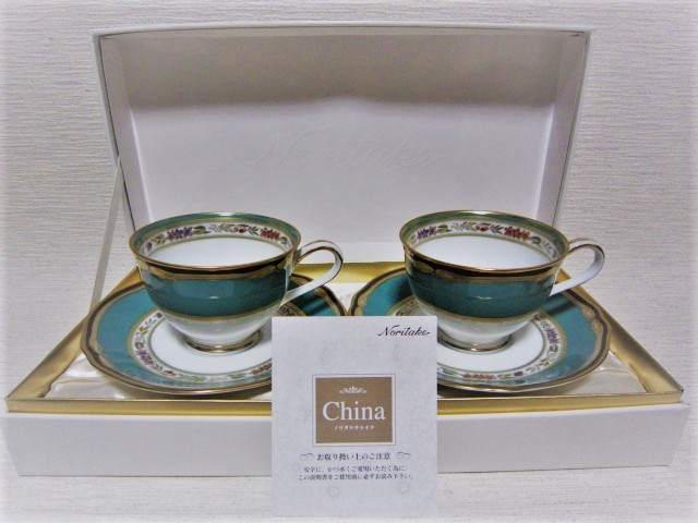 E155 Noritake ノリタケ HANA RINSU ハナリンス ペアカップ＆ソーサー/2客セット(ノリタケ)｜売買されたオークション情報、yahooの商品情報をアーカイブ公開 ...