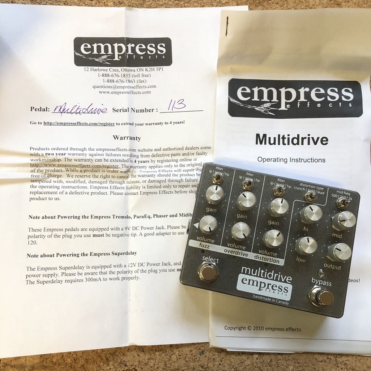 empress effects multidrive 箱 説明書つきハンドメイドエフェクターシリアルナンバー入り(オーバードライブ)｜売買されたオークション情報、yahooの商品情報を ...