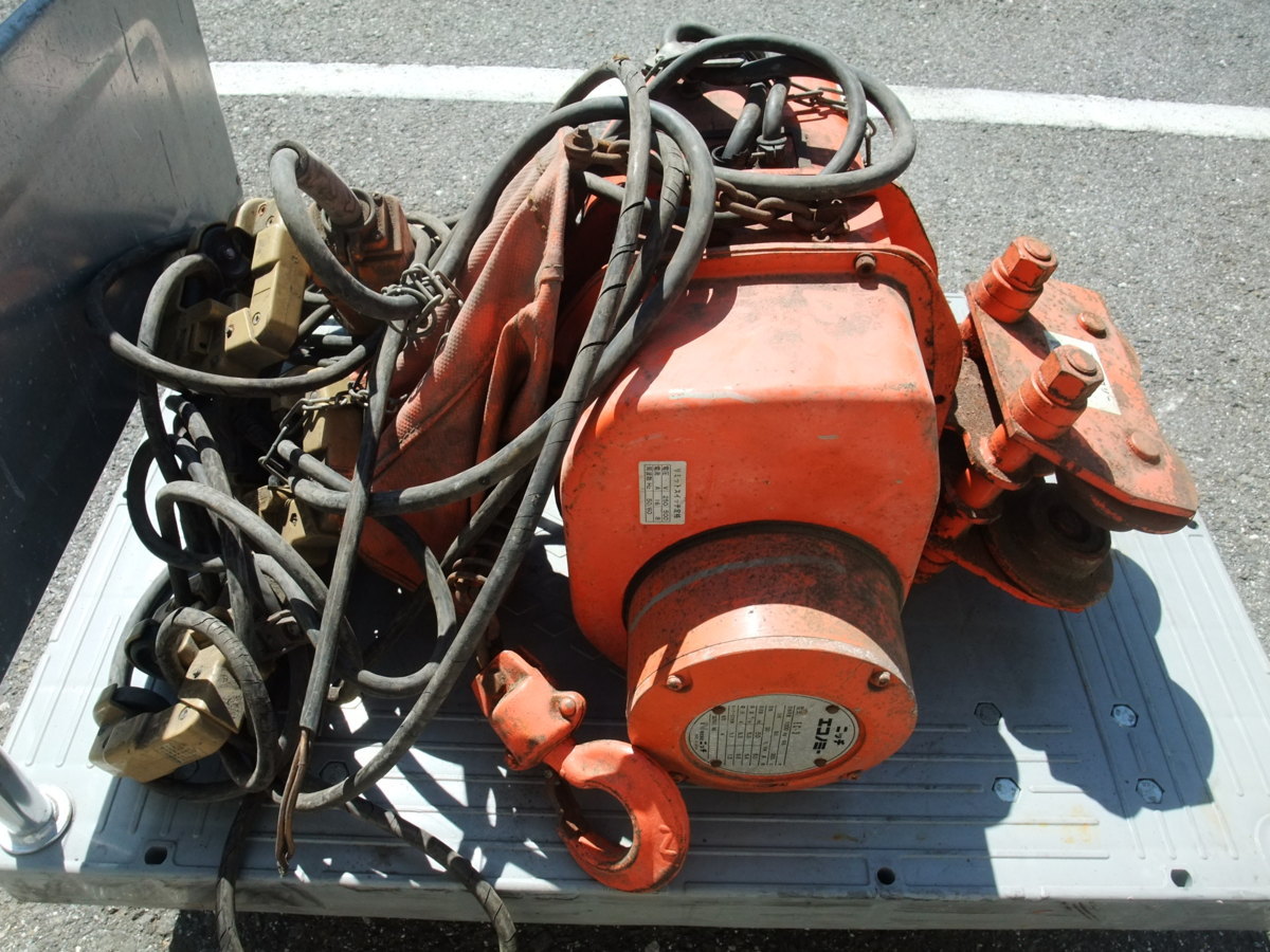 ニッチ NITCHI エコノミー EC-3 1000kg 揚程 3m 3相 200V 電動チェーンブロック ホイスト トロリー 1t セット ...