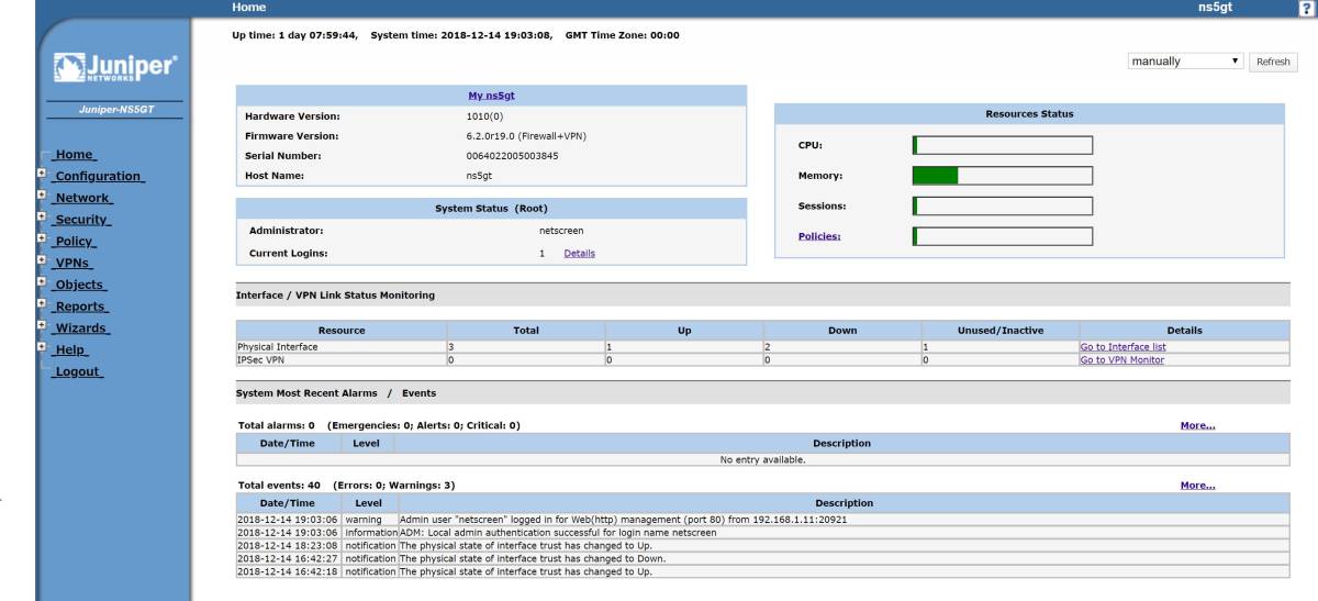 Juniper NetScreen-5GT Plus NS-5GT-107 Ver.6.2.0r19.0(ルーター)｜売買されたオークション ...