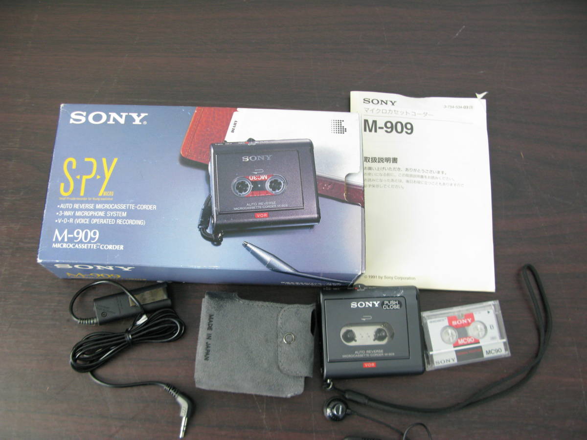 SONY ソニー マイクロカセットレコーダー M-909 付属品 箱あり 1:30ABC1.0(録音、再生)｜売買されたオークション情報 ...