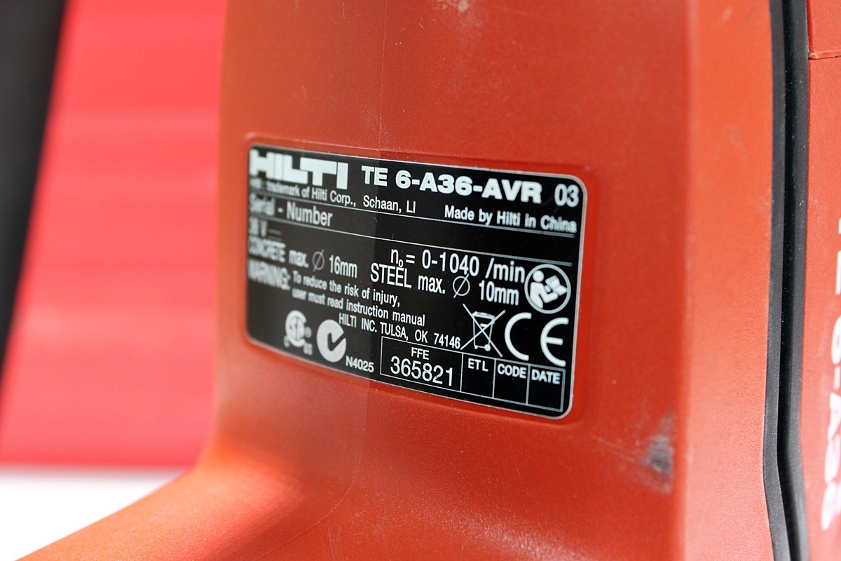 HILTI ヒルティ 36V 充電式ロータリーハンマドリル TE6-A36-AVR 集じんシステム(本体)｜売買されたオークション情報、yahooの商品情報をアーカイブ公開 - オークファン ...
