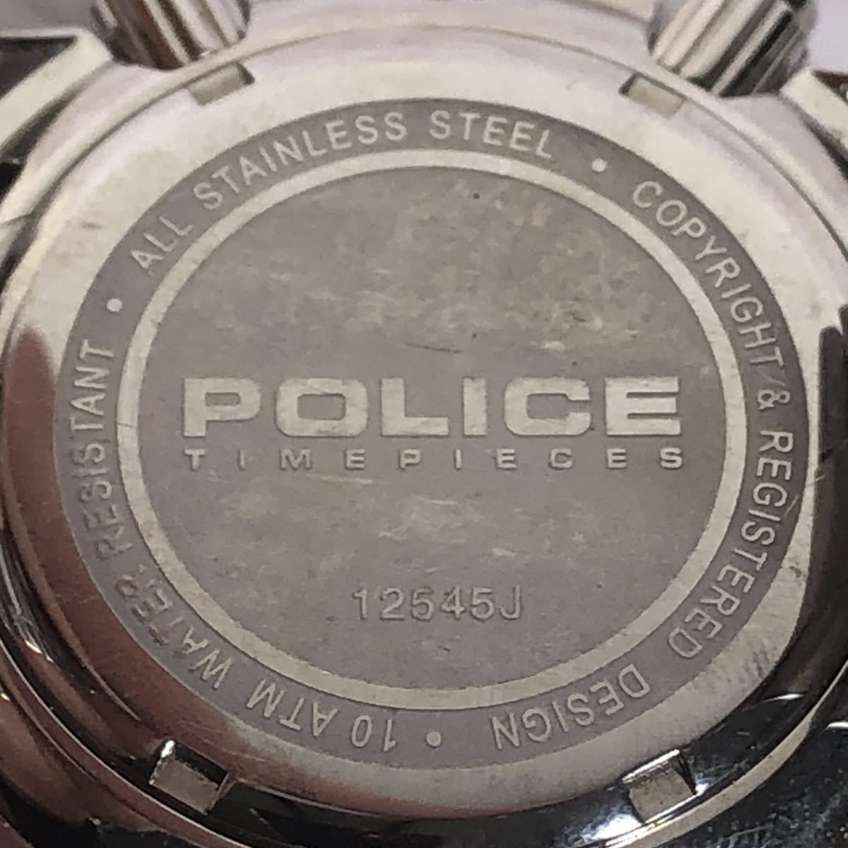 POLICE ポリス 腕時計 クロノグラフ TACHYMETER 10ATM カレンダー 電池交換済み み メンズ 腕 時計 オススメ 高級感 ...