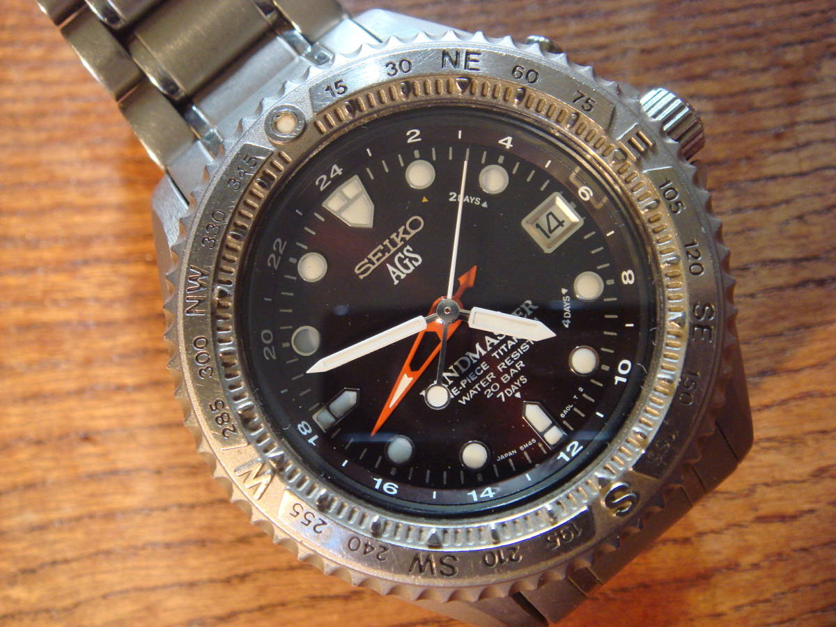 SEIKO AGS ランドマスター 5M45-6A00 チタニウム LAND MASTER 品 キャパシタ交換済み(セイコー)｜売買された ...