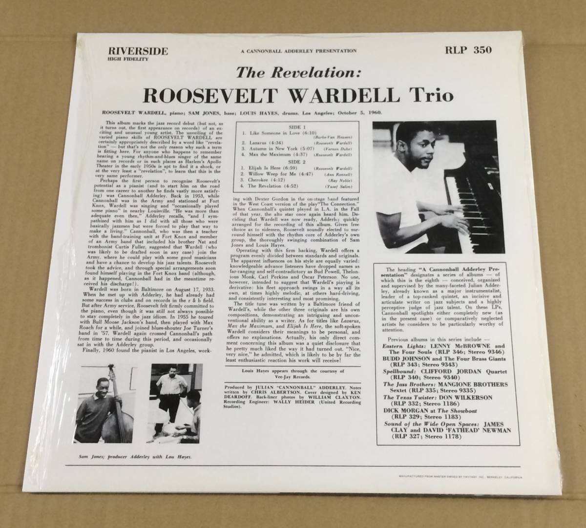 LP ROOSEVELT WARDELL／REVELATION US盤 ルーズベルト ワーデル SAM JONES LOUIS HAYES ...