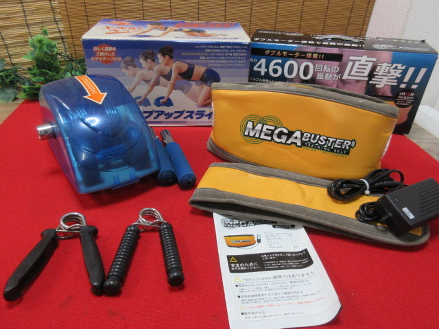 10M1750 メガバスター トレーニングベルト MEGA BUSTER 振動ベルト 腹筋ベルト/シェイプアップスライダーetc3点セット 筋トレ(マシン)｜売買されたオークション情報 ...