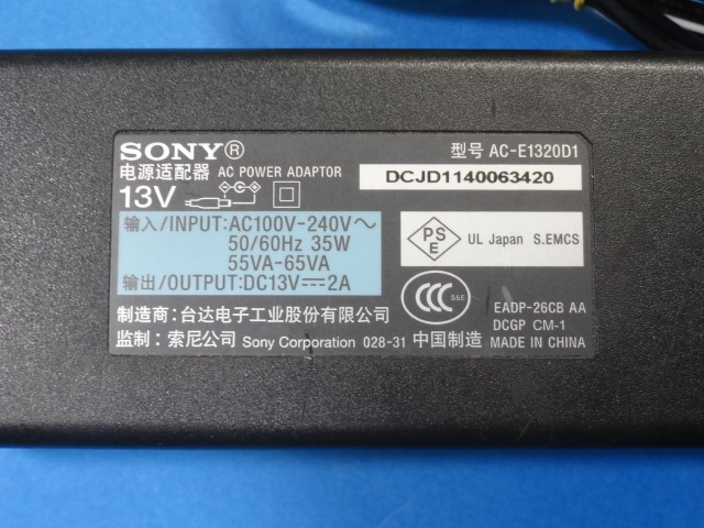 SONY ACアダプタ AC-E1320D1 スピーカー/SRS-D5 RDP-NWD300/RDP-NWG400B/RDP-NWV25B ...