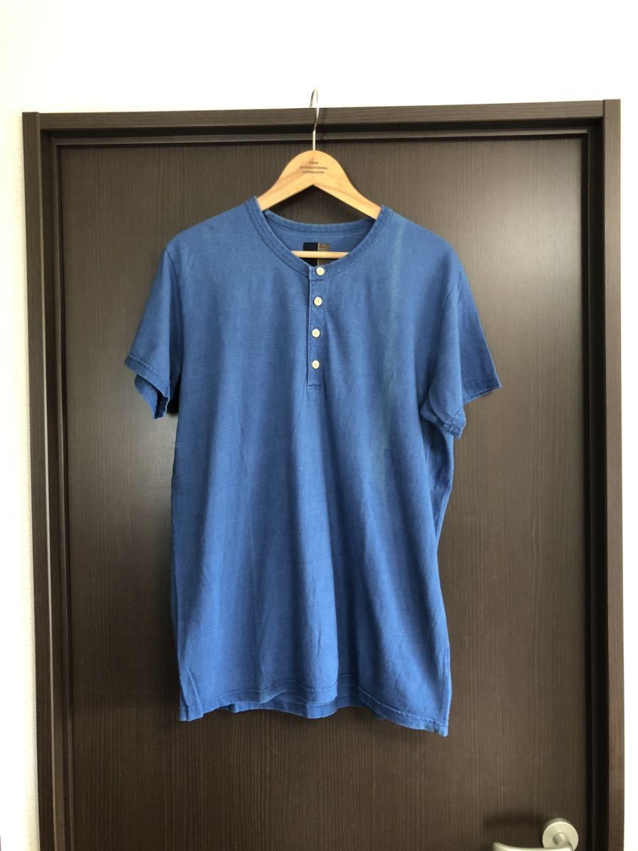 visvim 3 L ICT INDIGO DYE HENLEY S/S SWEAT UNEVEN DYE DRY DENIM PEERLESS KOFU INDIGO BANDANA ...
