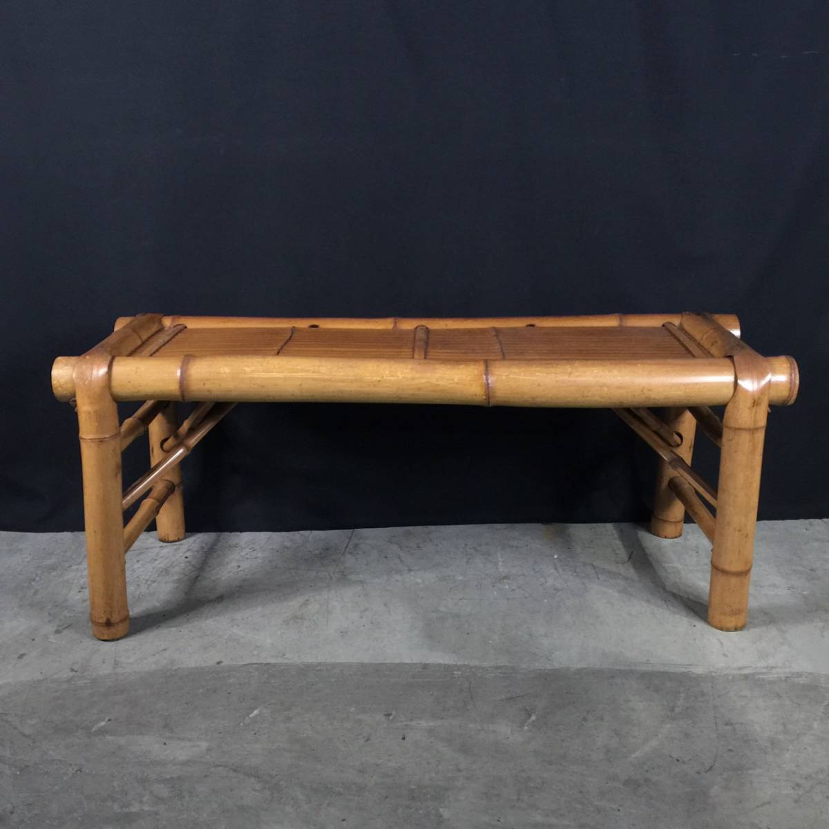 SD0917-245-22 茶室茶道具 竹製長椅子 ベンチ 日本庭園 和室茶席 茶の湯 竹床几 露地道具 斑竹 103㎝X36㎝X高42㎝ ヤマト家財便Cランク(木工、竹工芸)｜売買された ...