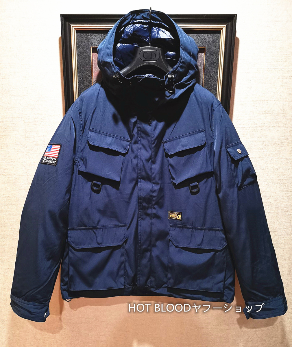 /最高級 プレミアムダウン SHIBUYA ELEMENT 高級セレブdesigner 超防寒 防風 ダウンジャケットXLサイズ(XLサイズ ...