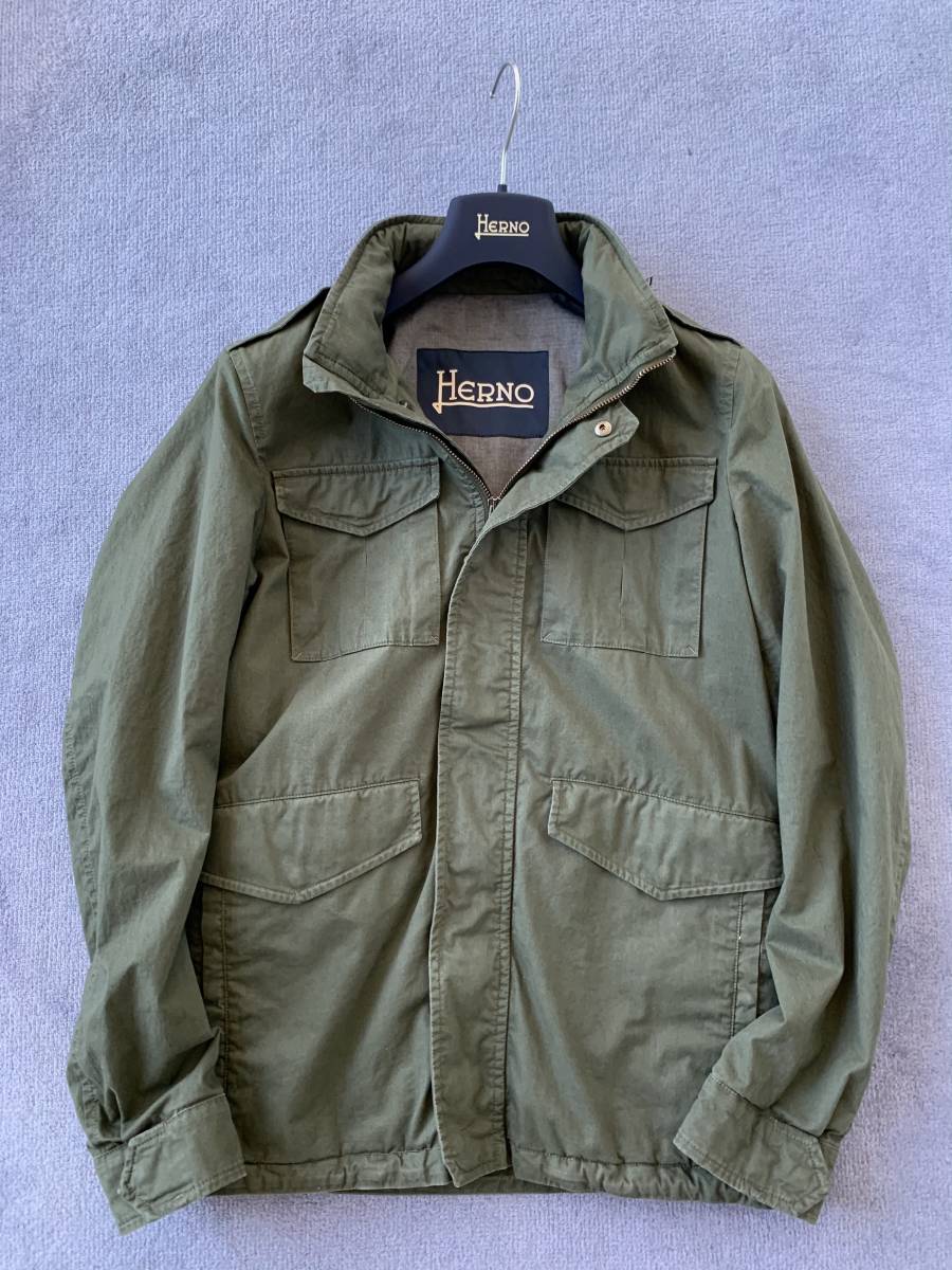 HERNO ウォッシュドコットンのM-65型ミリタリージャケット サイズ42 M65｜ジャケット、上着