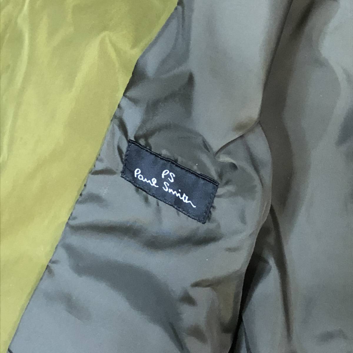 C04 PS ポールスミス 異素材の融合 PS Paul Smith シングル ライダース ジャケット Lサイズ カーキ系 レザー 切替 ベルト デザイン 秋冬(Lサイズ)｜売買された ...