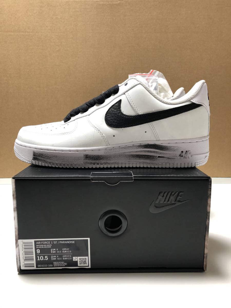 NIKE AIR FORCE1 PARANOISE WHITE ナイキ エアフォースワン パラノイズ 白 27㎝ 国内正規 G-DRAGON ...