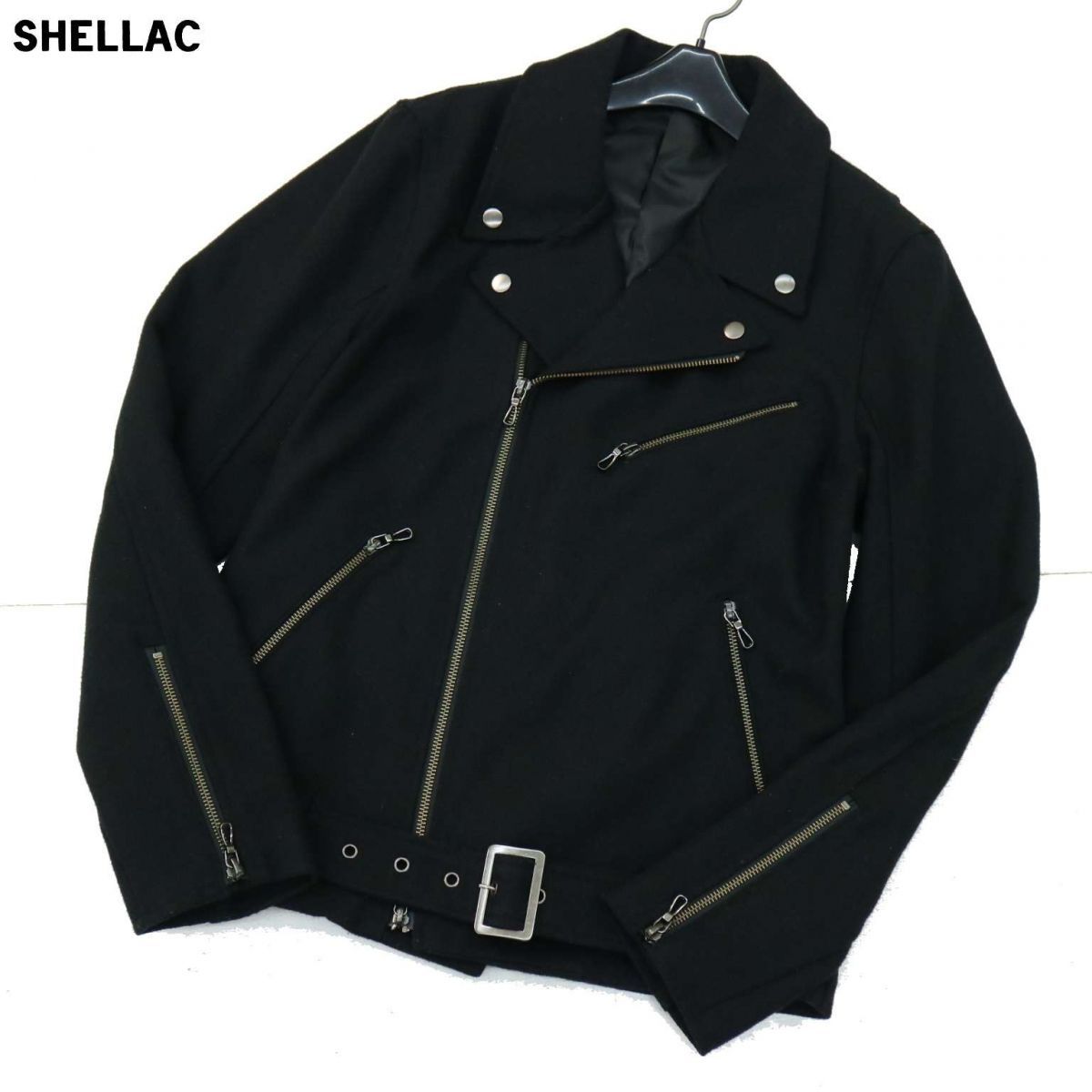 SHELLAC × semanticdesign シェラック × セマンティック デザイン ウール混 ダブル ライダース ジャケット Sz.M メンズ A0T00413_C#N(Mサイズ ...