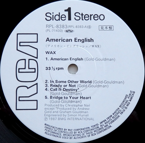 LP WAX ワックス アメリカン イングリッシュ RPL-8383 帯付 見本盤(W)｜売買されたオークション情報、yahooの商品情報を ...