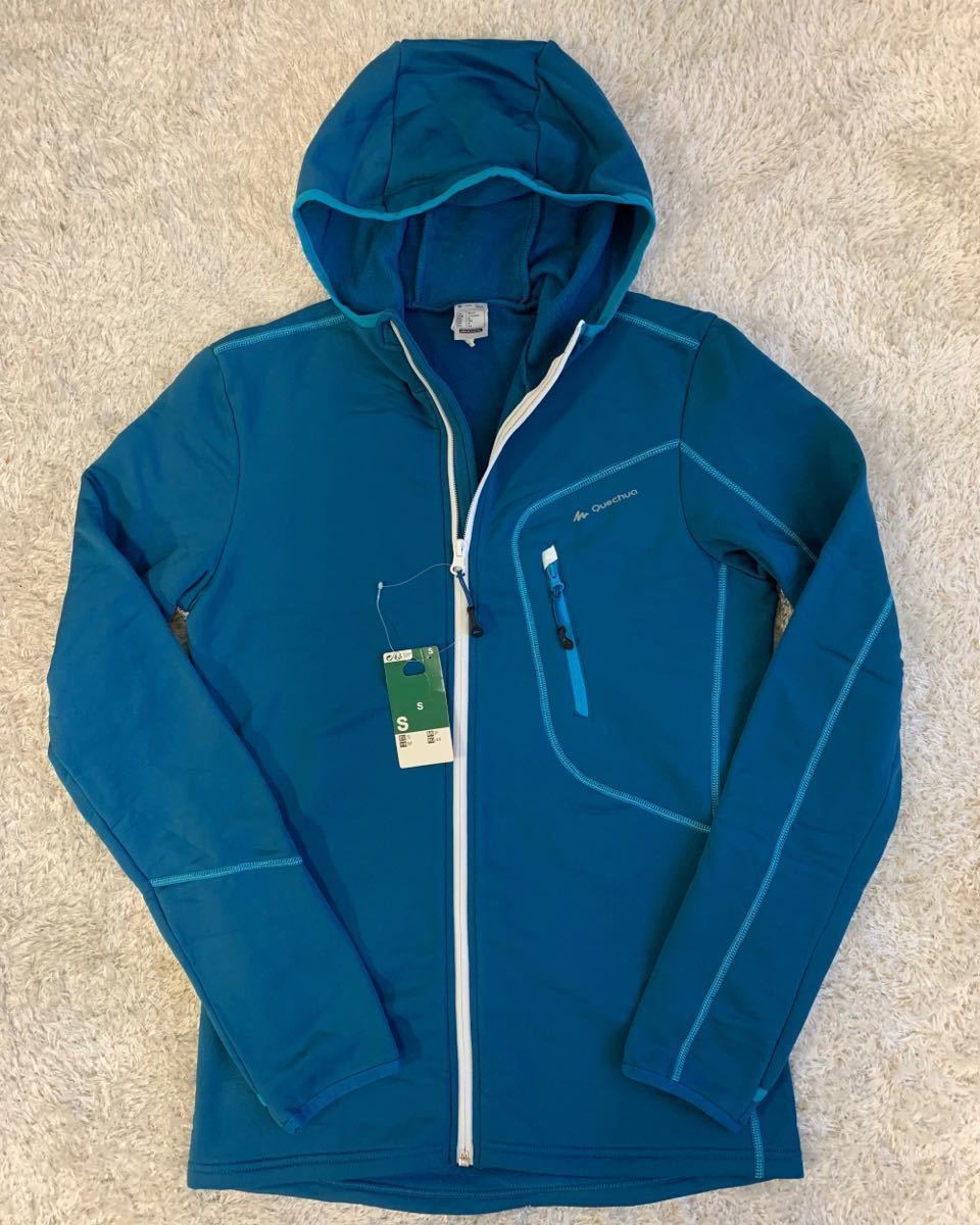 1円スタート フランスブランドQuechuaケシュアFLEECE FORCLAZ 400フルジップミッドレイヤーEUサイズLリヨンブルー(男性 ...