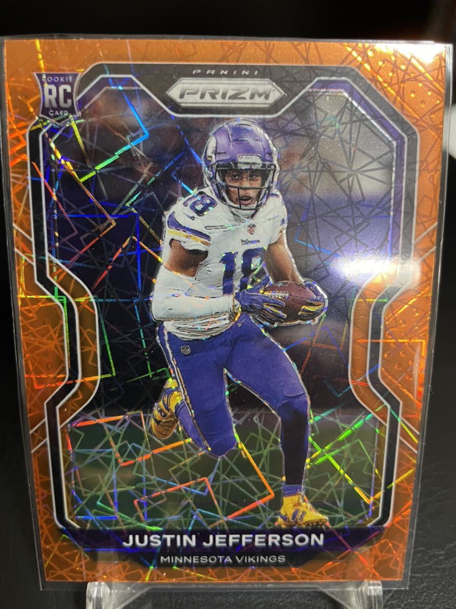 nfl 2020 panini prizm football JUSTIN JEFFERSON rookie orange laser ...