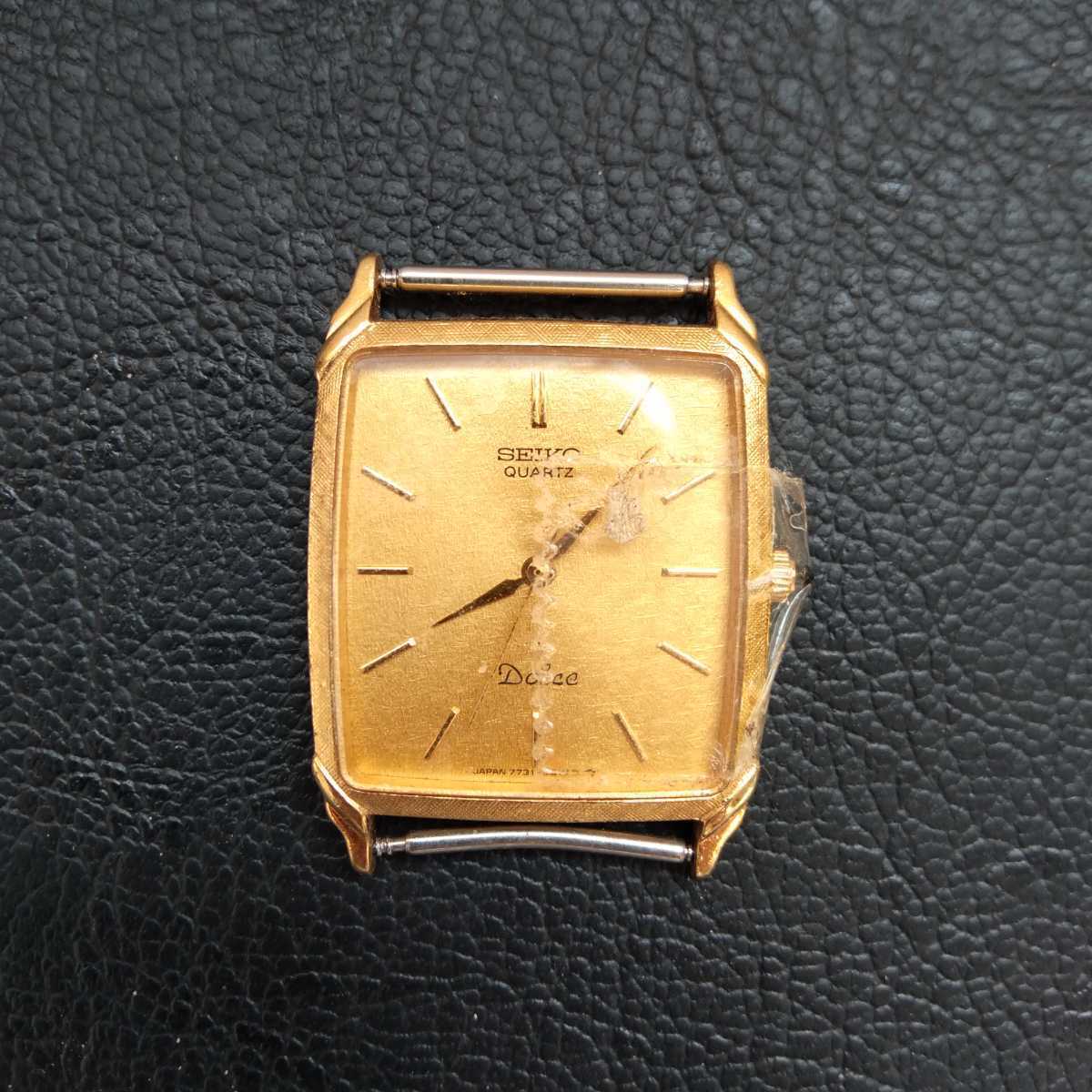 171/ ジャンク セイコー SEIKO ドルチェ Dolce 7731-5180 14K BASE クォーツ 3針 ゴールド文字盤 腕時計 ...