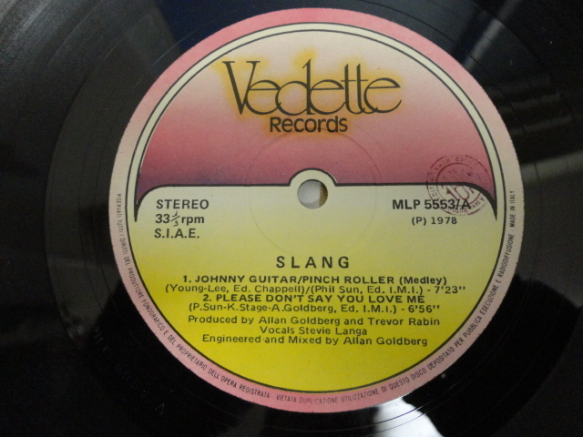 Slang オリジナル原盤 LP ITALY盤 レア Space Rock DISCOサウンド Johnny Guitar / Pinch ...