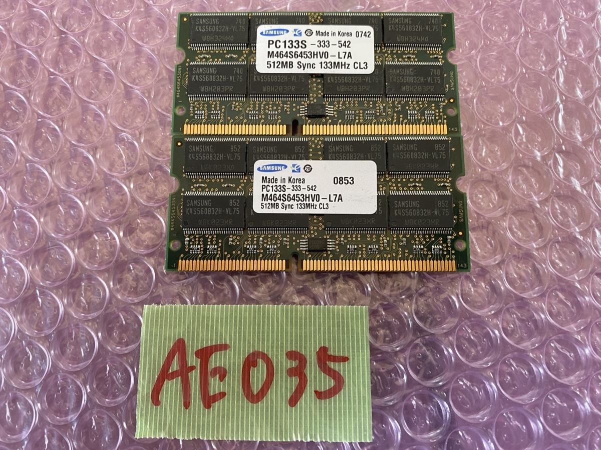 送ネコポス360円 Samsung M464S6453HV0-L7A PC133S-333-542 512MB PC133 SDRAM ...