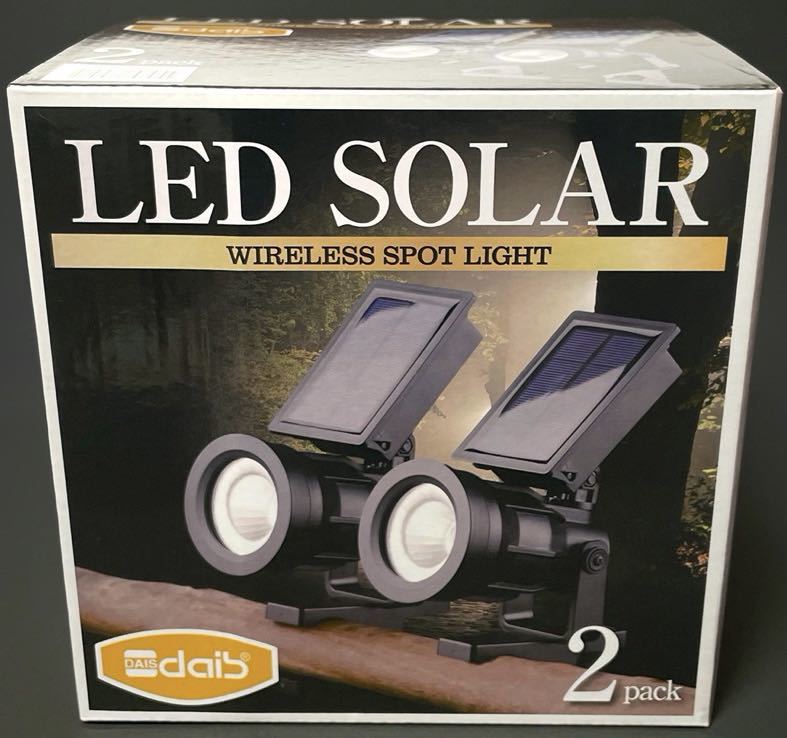 2個入り DAIS LED ソーラー クリップ ライト 15ルーメン 太陽光 充電式 防犯 対策 コンセント 不要 車庫 玄関 キャンプ ...