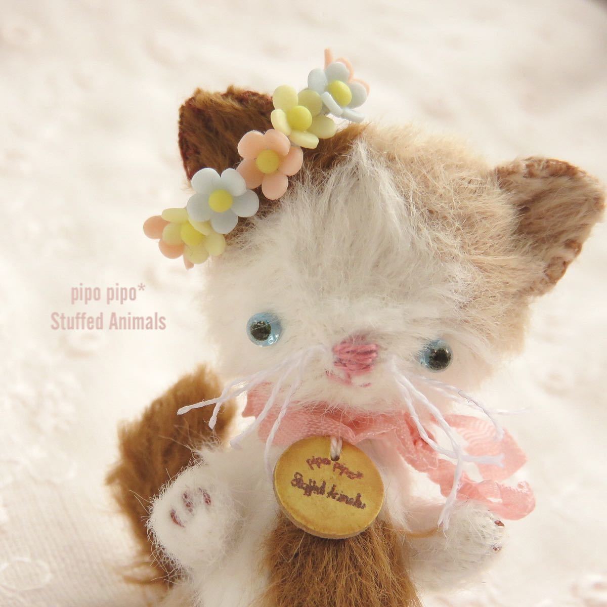 pipo pipo 優しい毛色の三毛猫ちゃん ネコ テディベア ハンドメイド(体長10cm以下)｜売買されたオークション情報、yahooの商品 ...